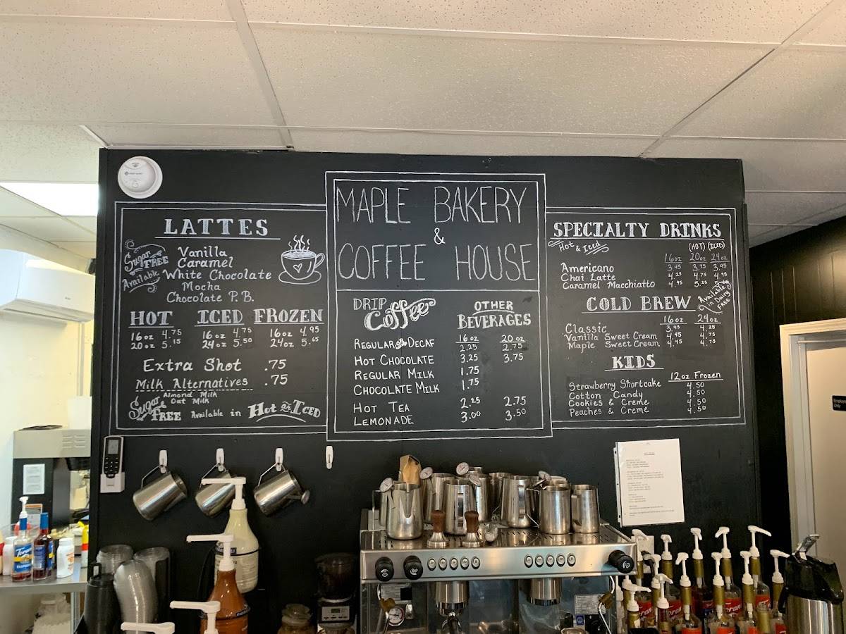 Menu at Maple Bakery & Coffee House, Williamston