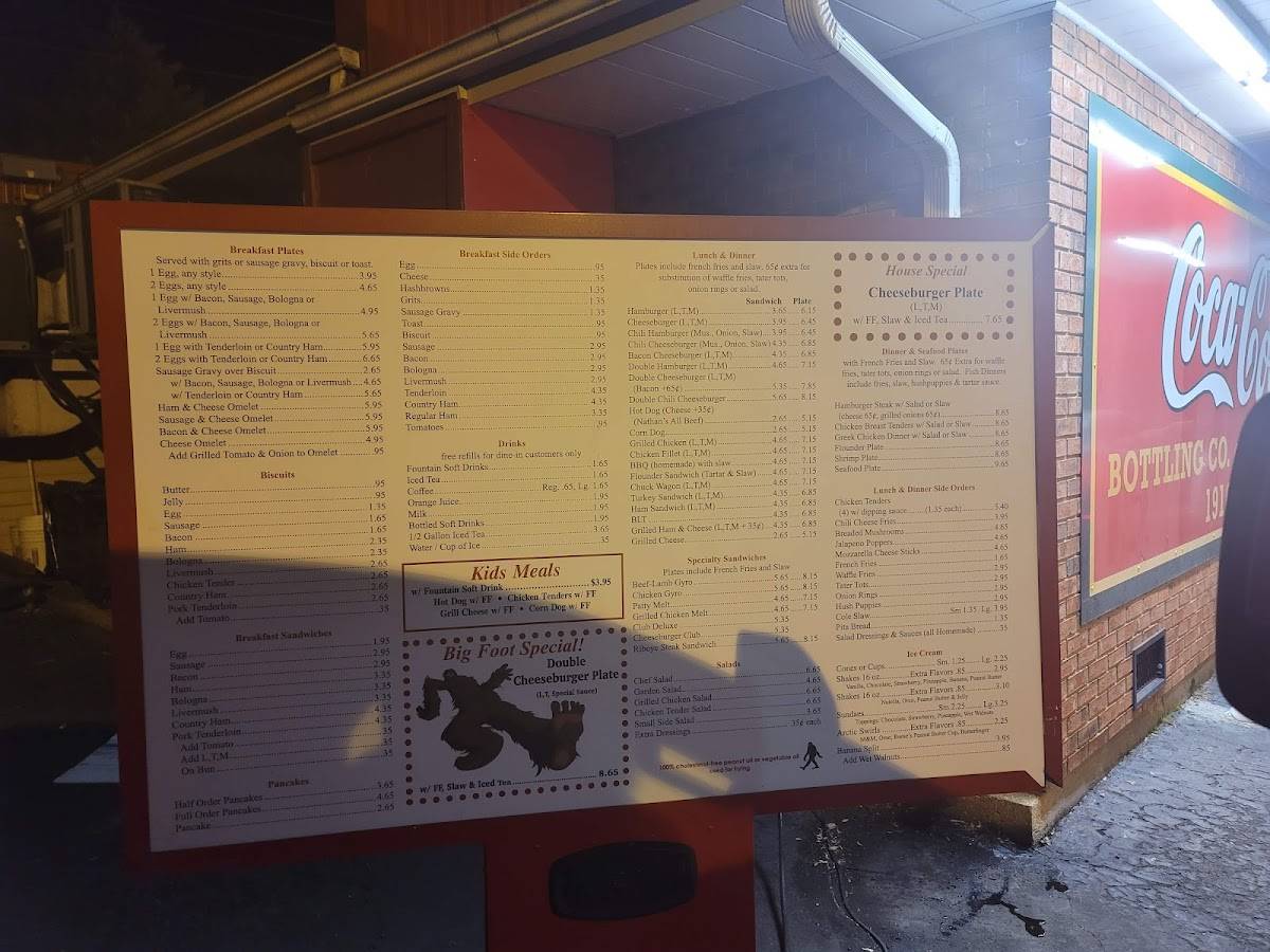 Menu at Bantam Chef restaurant, Marion, Rutherford Rd