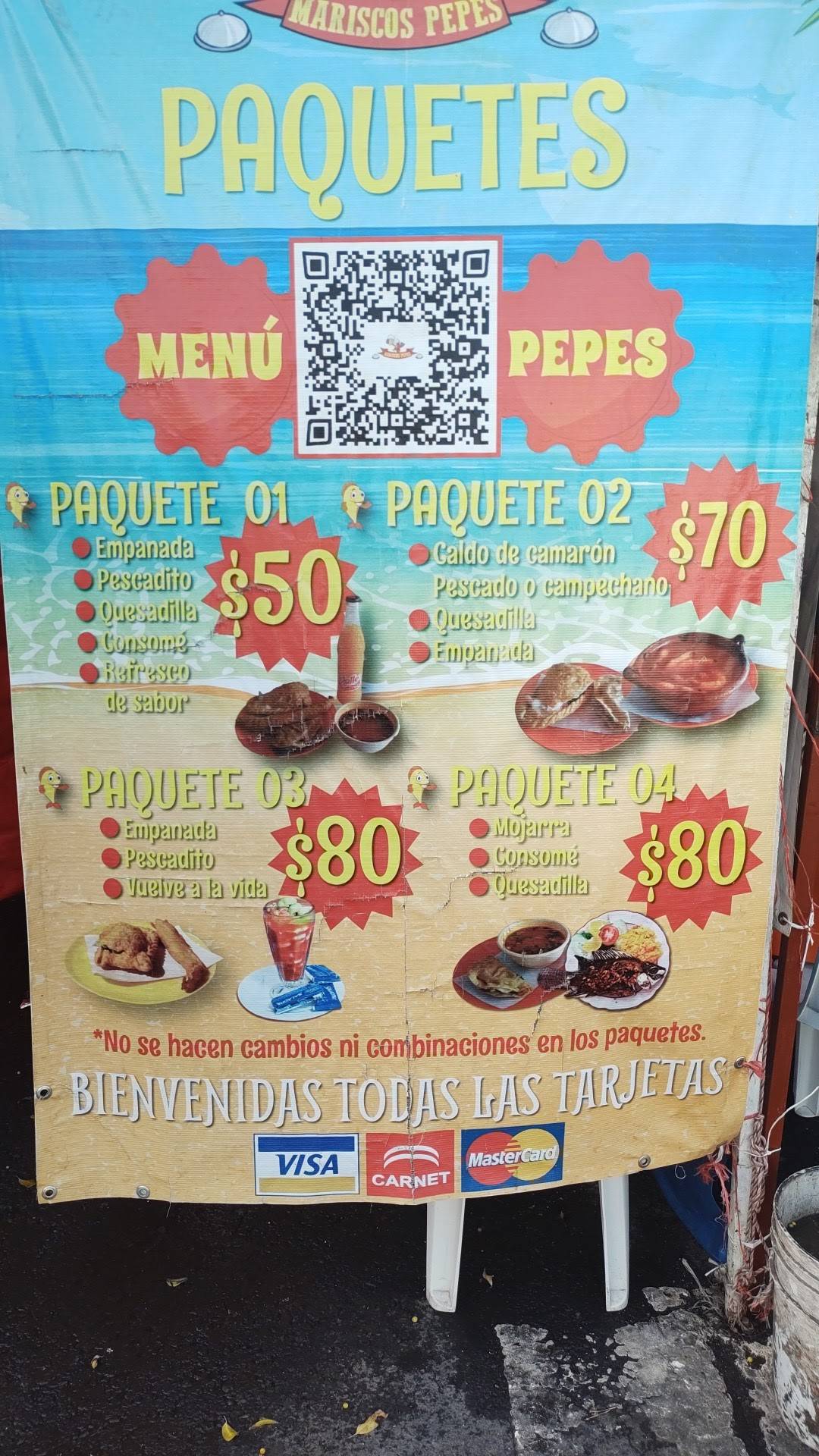 Carta del restaurante Mariscos Pepes, Mexico, Costa Rica 2772