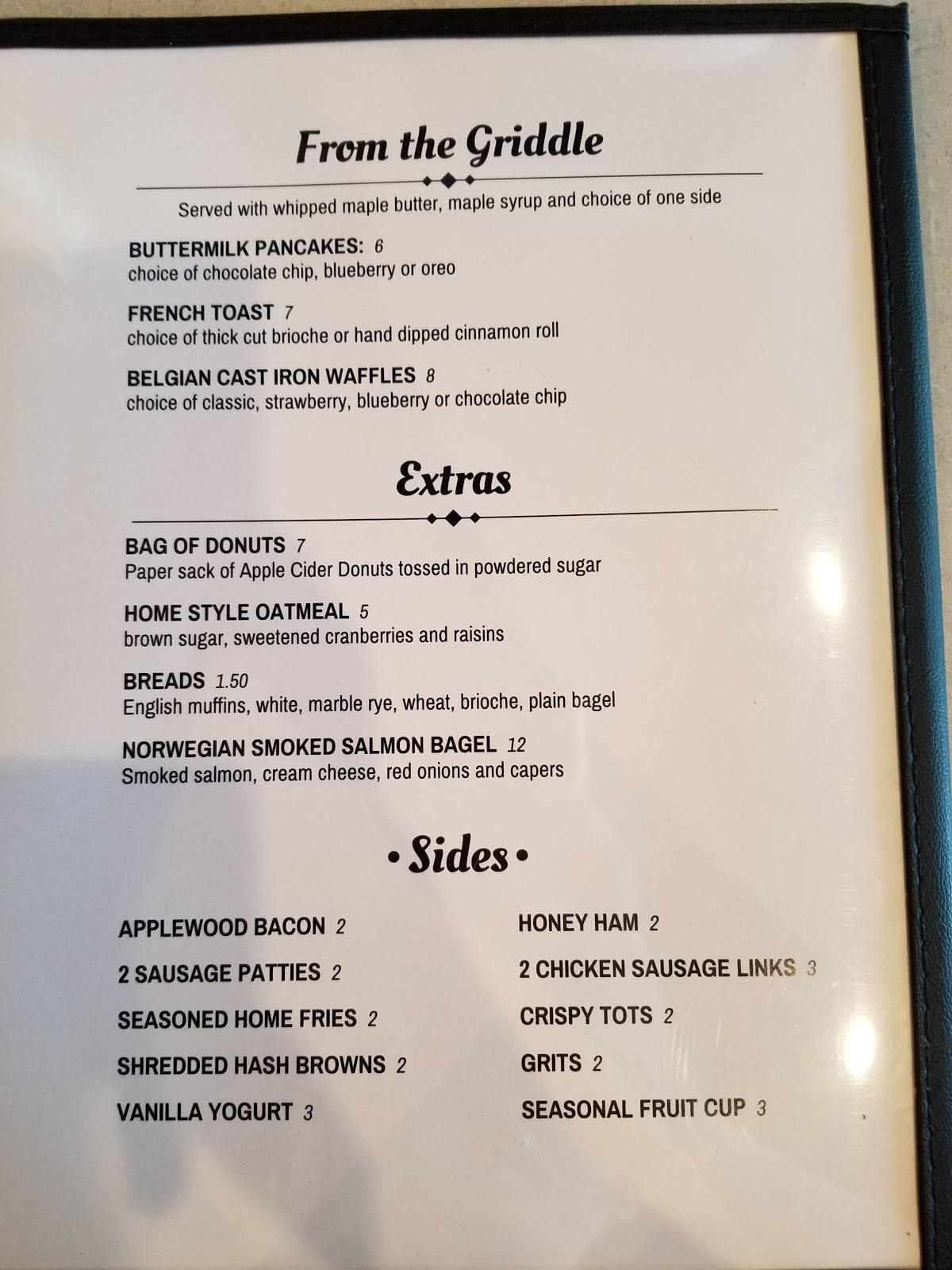 Menu at Market Street Diner restaurant, Celebration, 701 Front St