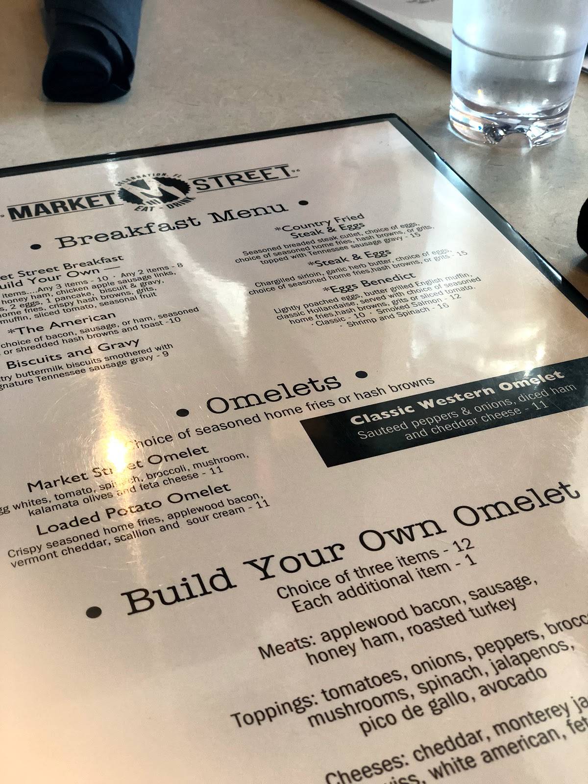 Menu at Market Street Diner restaurant, Celebration, 701 Front St