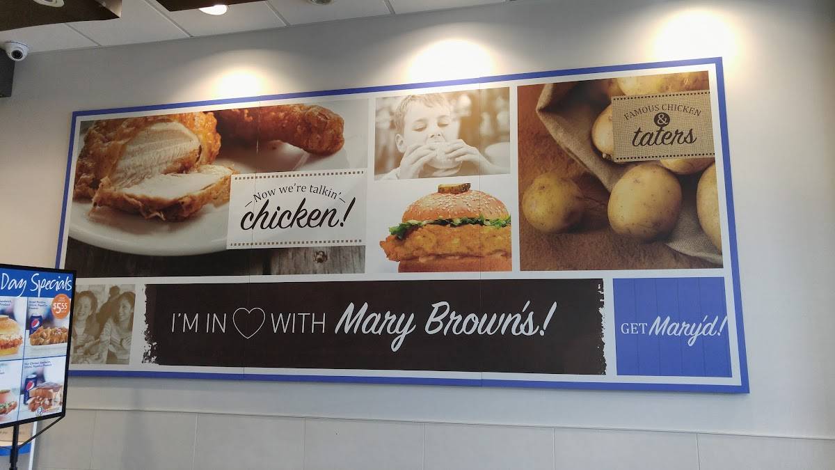 Menu at Mary Brown's Chicken fast food, Fredericton, Regent St