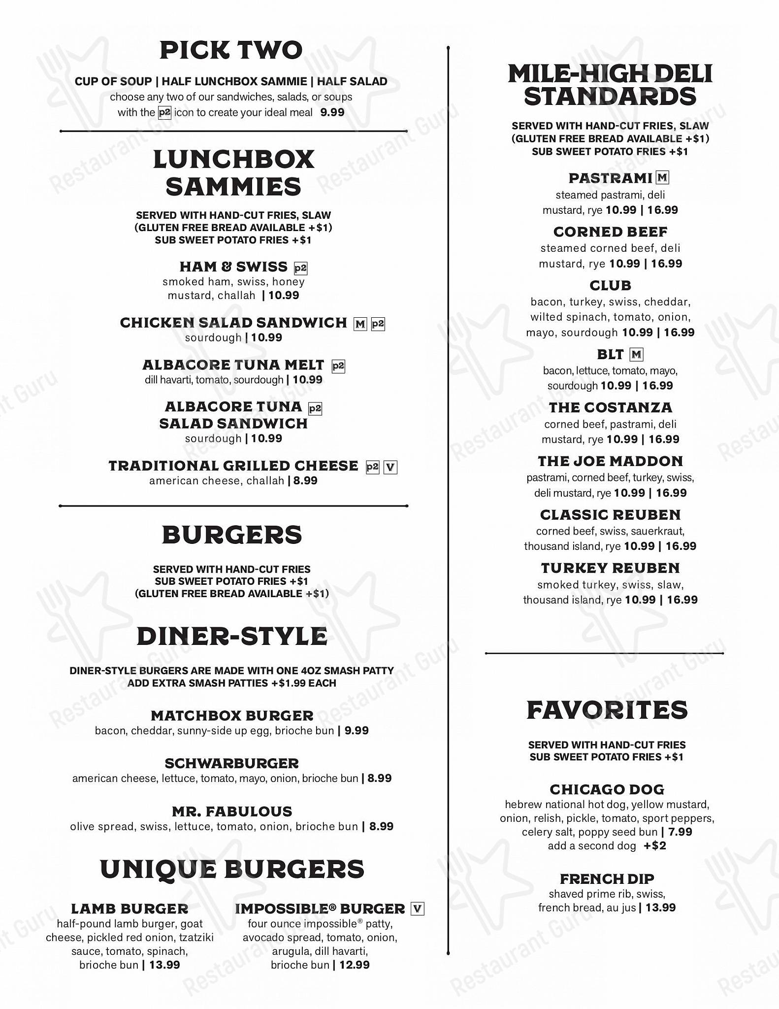 Menu at Matchbox Diner & Drinks Eastown cafe, Grand Rapids