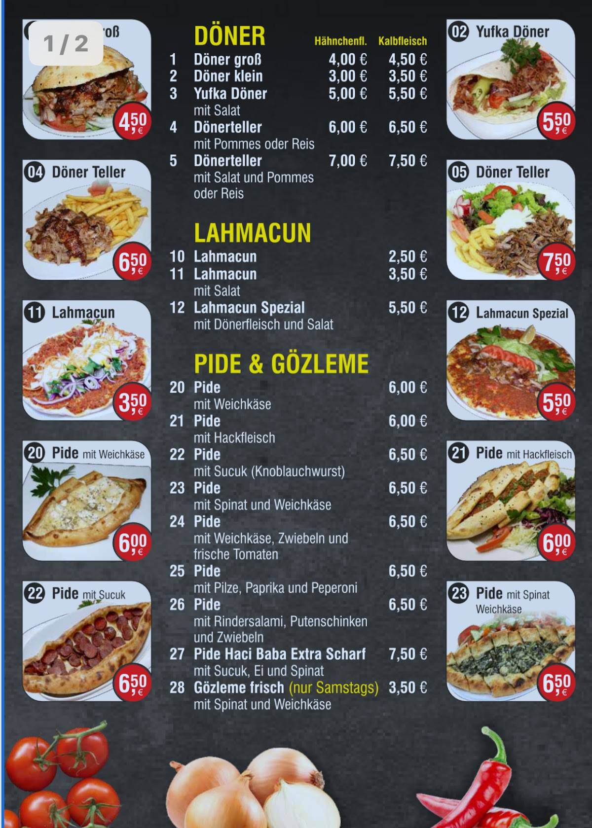 Speisekarte von Memo Döner&Pizza, Ludwigshafen am Rhein