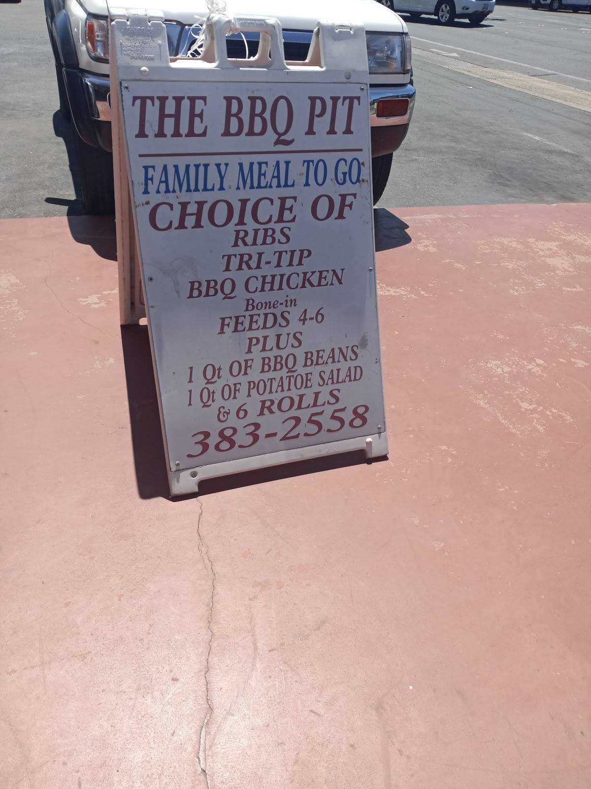 Menu at The Bar B-Q Pit, Merced