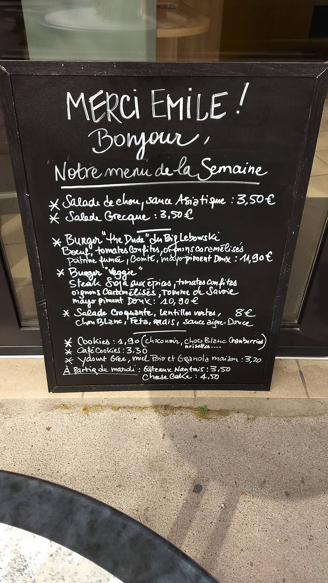 Carta de Merci Émile - Bar & restaurant, Nantes