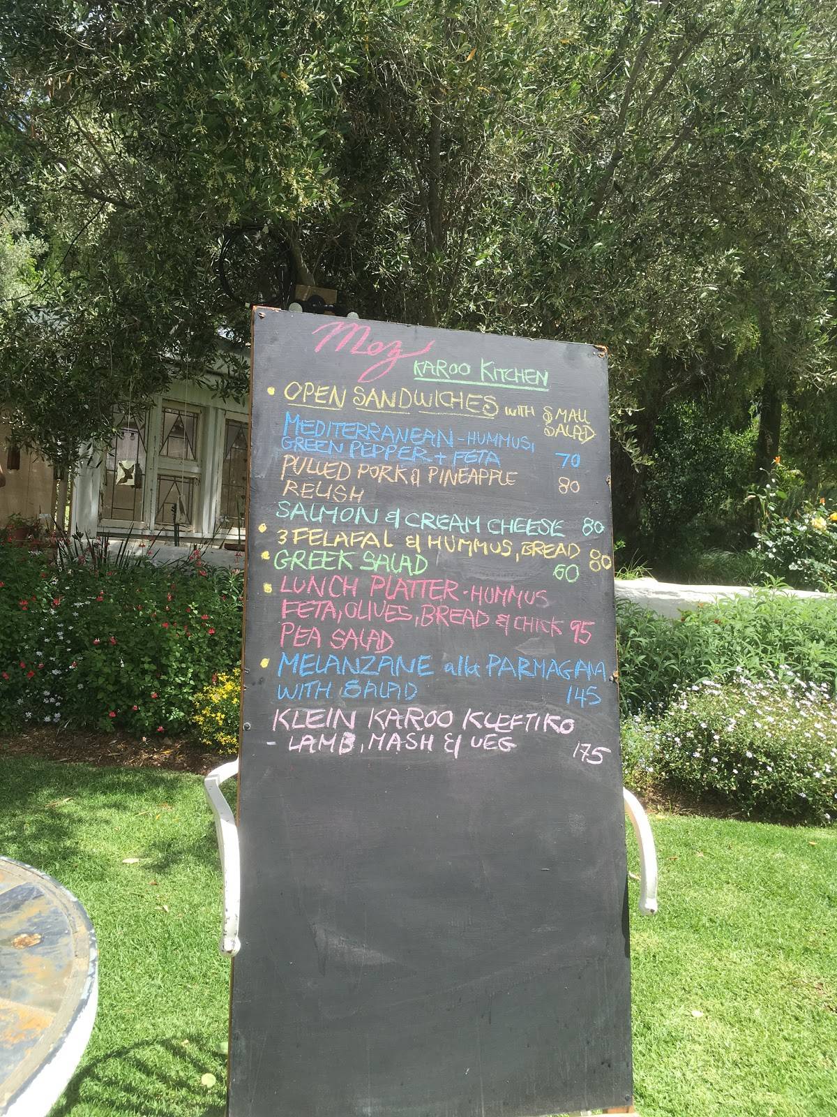 Menu at Mez Karoo Kitchen restaurant, Barrydale