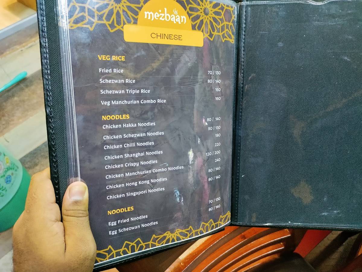 Menu at Mezbaan - The King of Tandoor, Ratnagiri