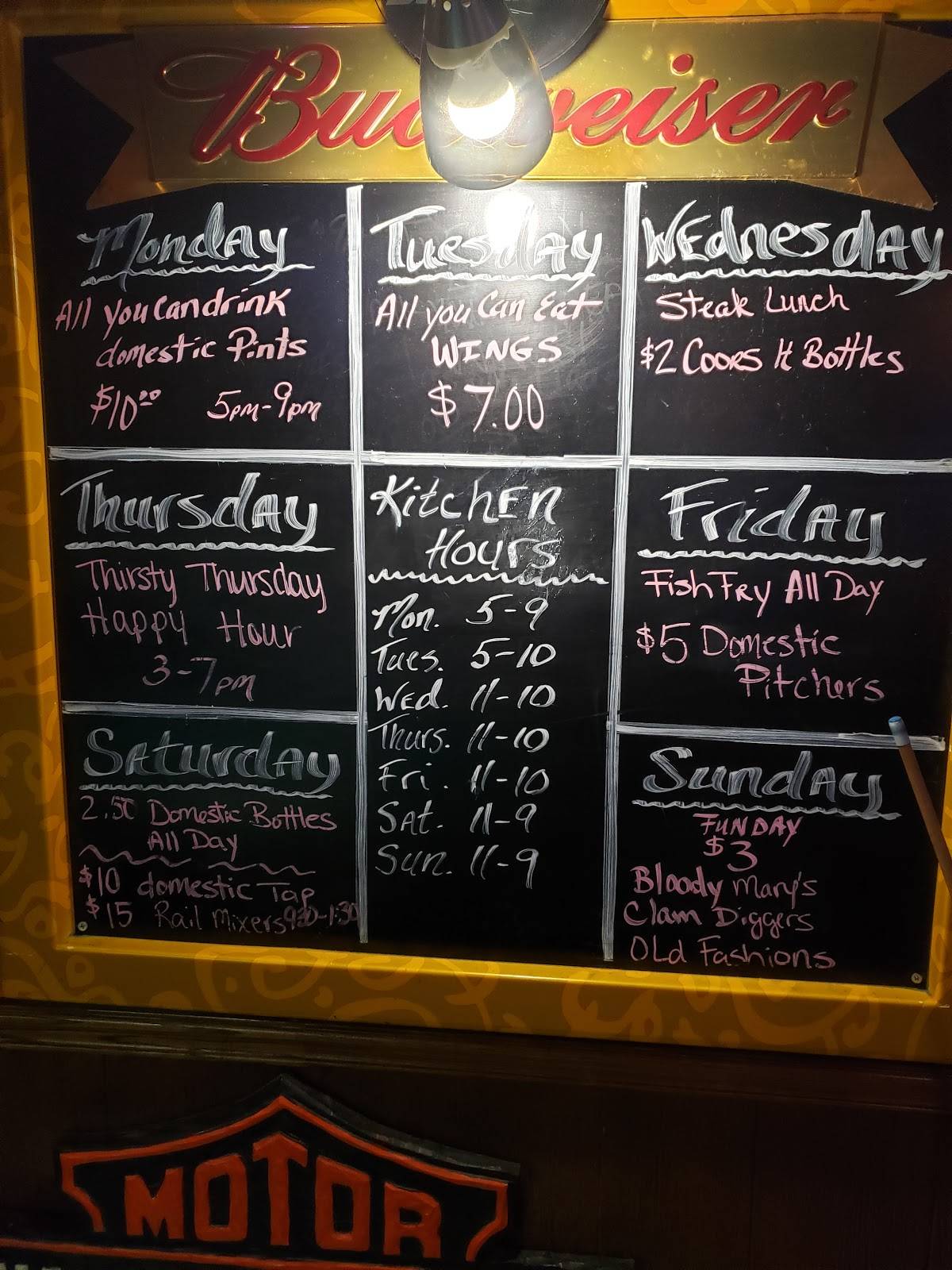 Menu at Crow Bar & Grill, Mishicot