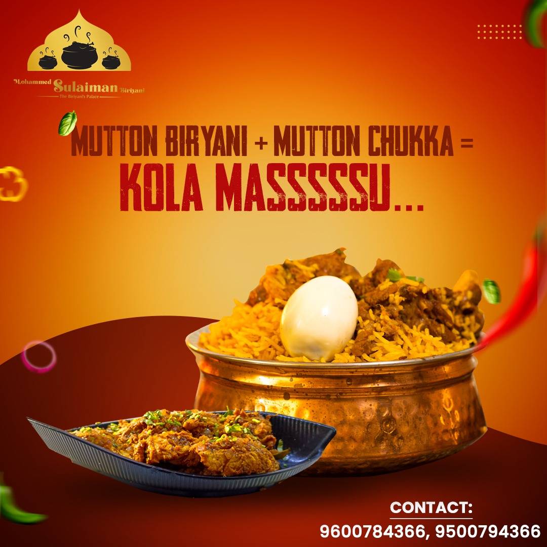 Menu at Mohammed Sulaiman Biriyani - The Biriyani's Palace, Chennai