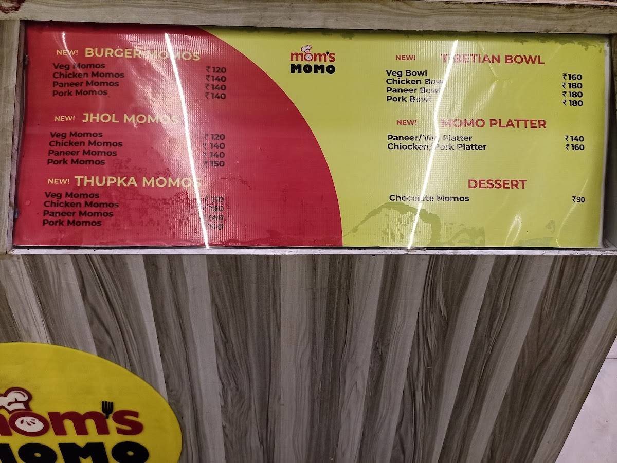 Menu at Mom's Momo, Jorhat