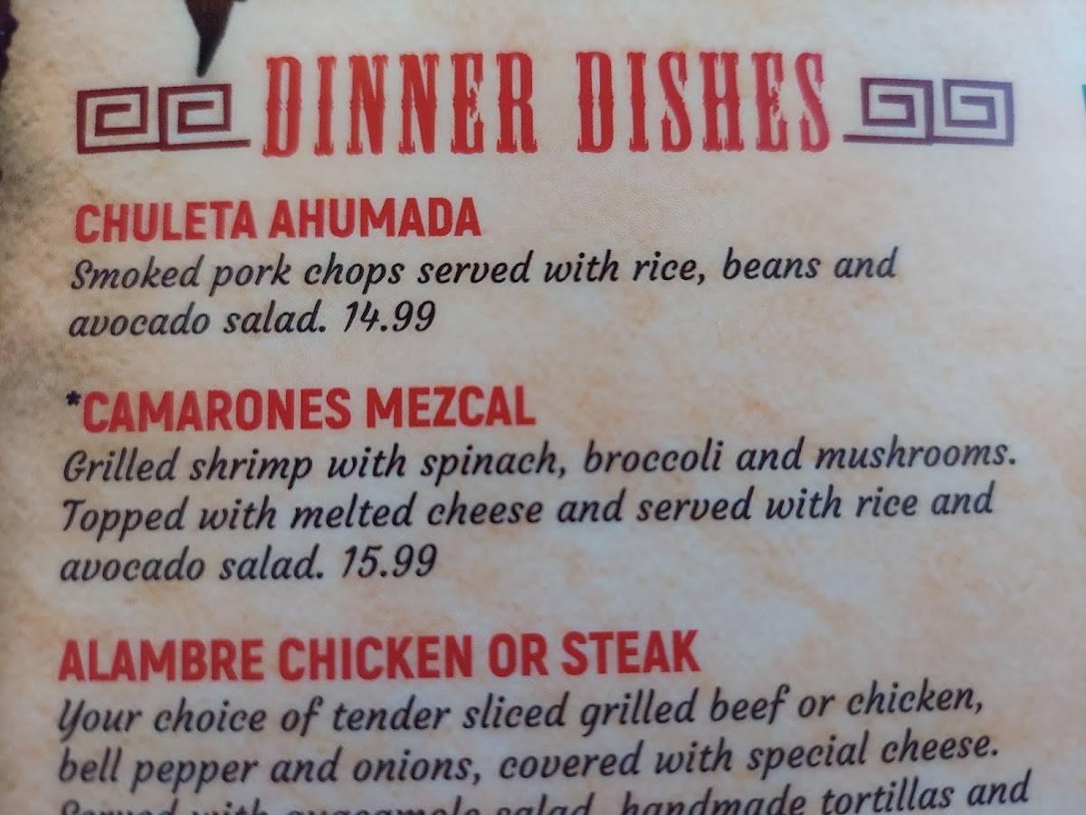 Menu at El Mezcal Mexican Restaurant Mount Dora, Mount Dora