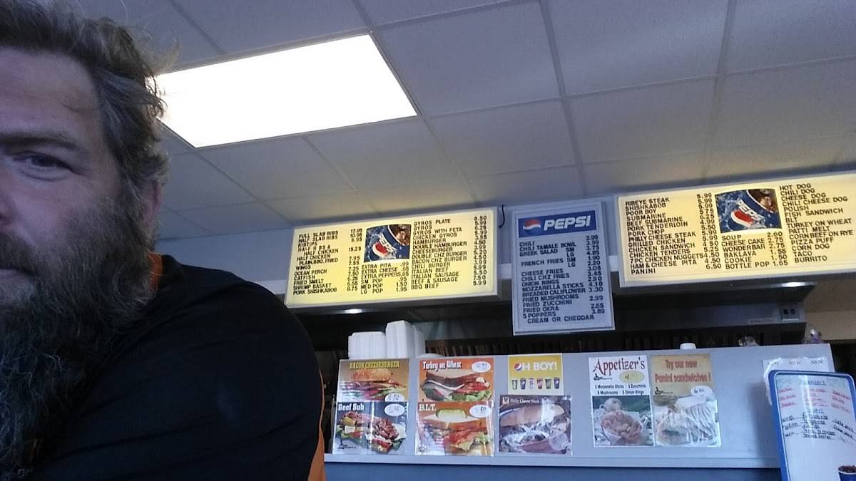 Menu at Mr Goody's restaurant, Griffith