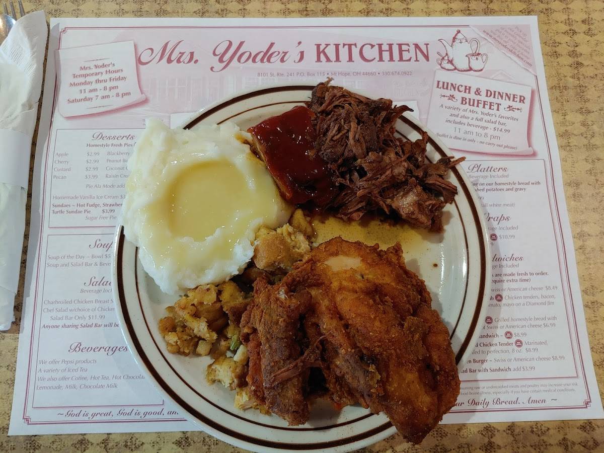 Menu at Mrs Yoders Kitchen restaurant, Mount Hope