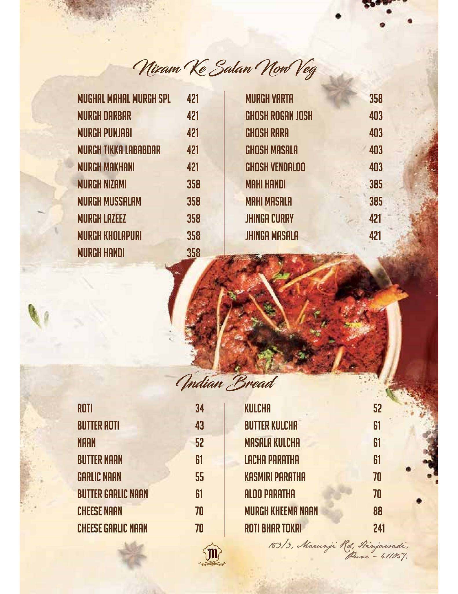 Menu at Mughal Mahal, Pimpri-Chinchwad, 153/3