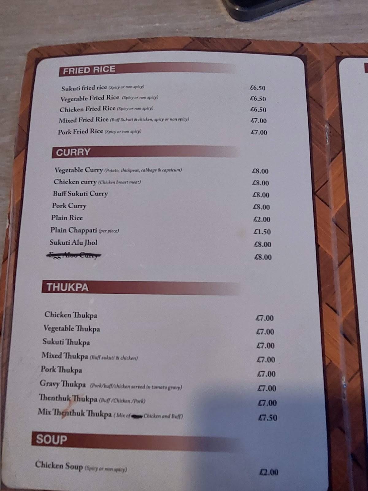 Menu at Nanglo Cafe & Restaurant, Aldershot