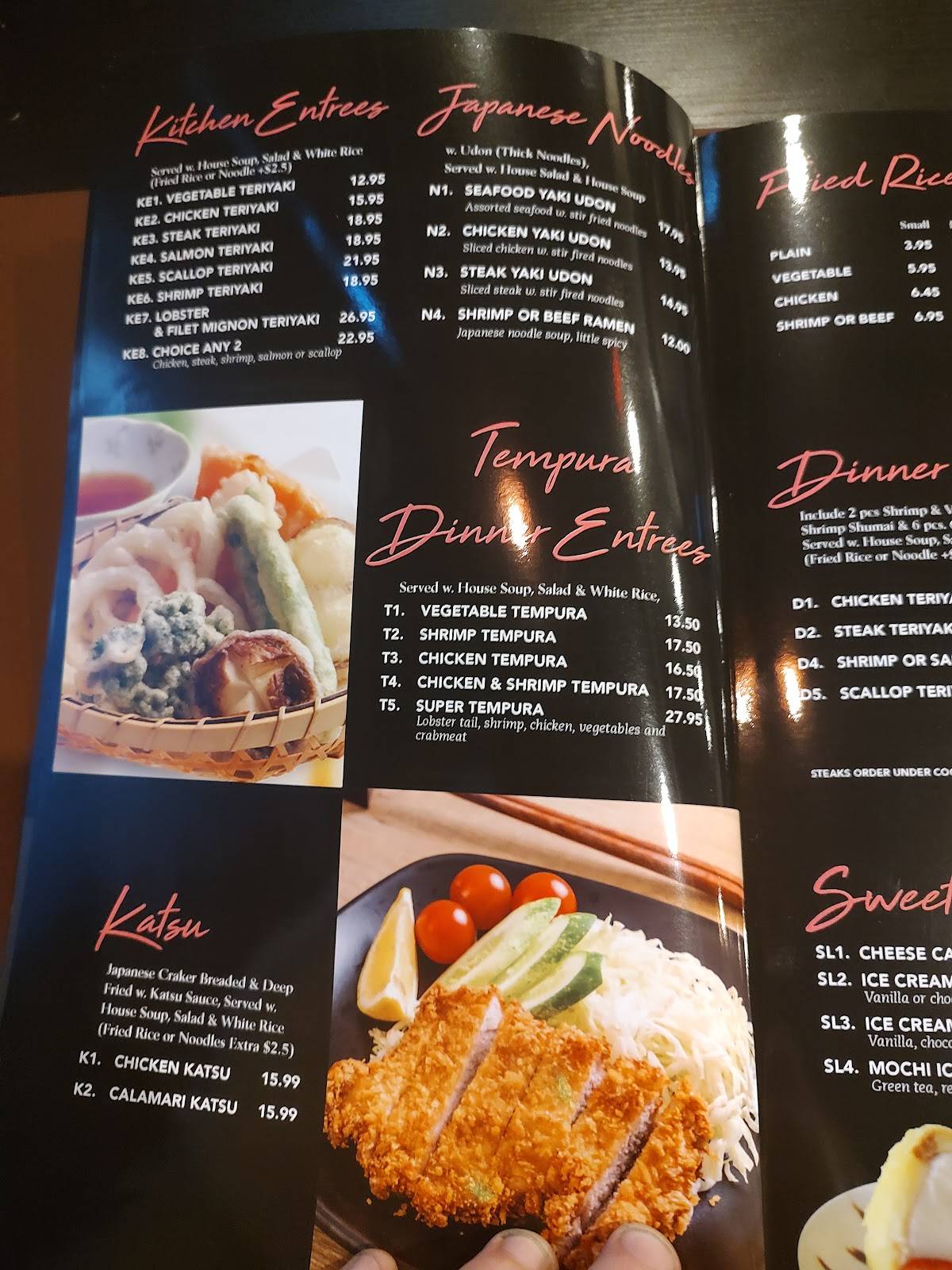 Menu at Nasu Japanese Steakhouse, Newport