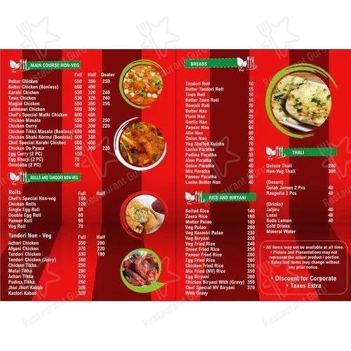 Menu at National Restaurant, Maur