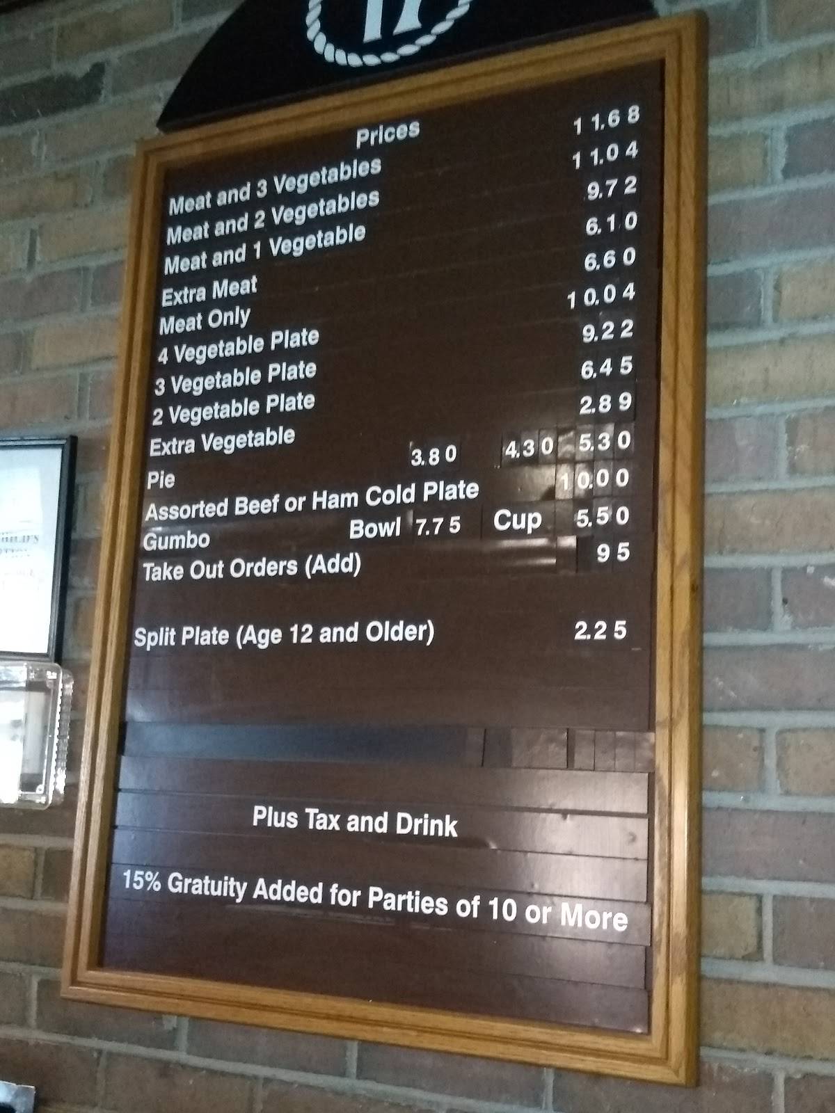 Menu at Niki's West steakhouse, Birmingham
