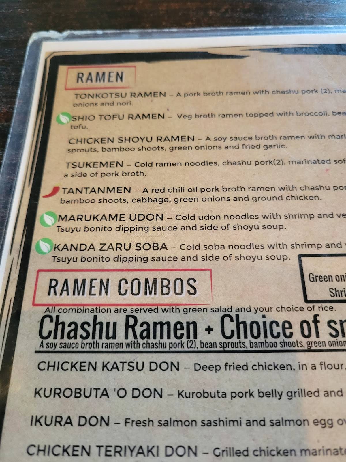 Menu at O Ramen desserts, Bakersfield