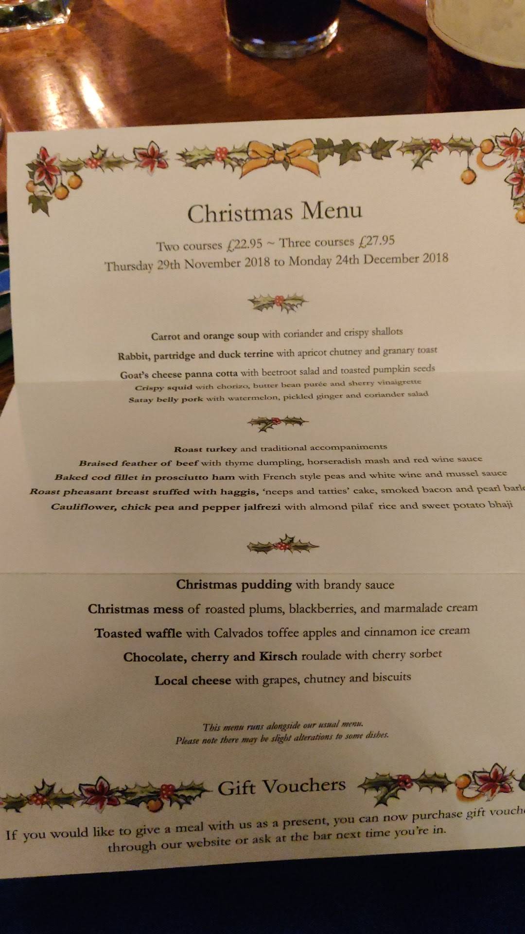 Menu at Old Hall pub & bar, Sandbach