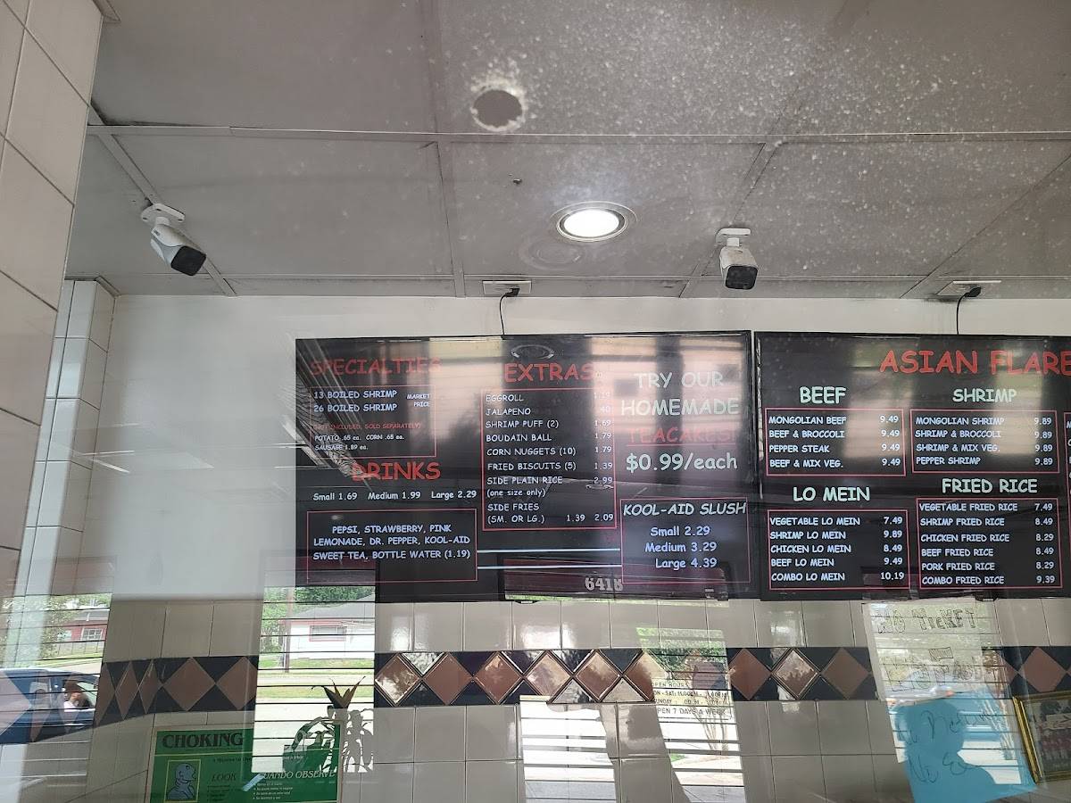 Menu at Original Timmy Chan restaurant, Houston, Martin Luther King Blvd