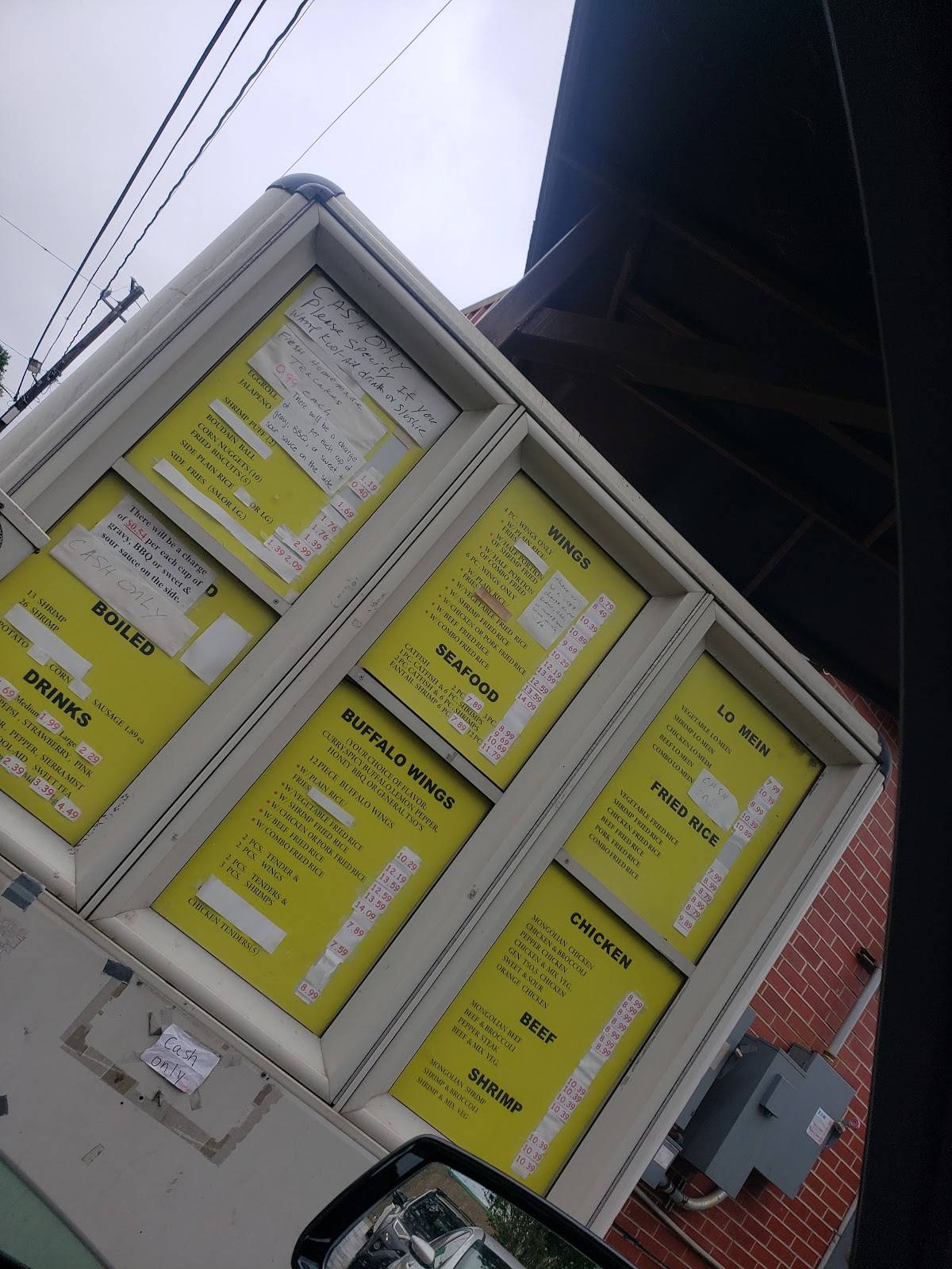 Menu at Original Timmy Chan restaurant, Houston, Martin Luther King Blvd