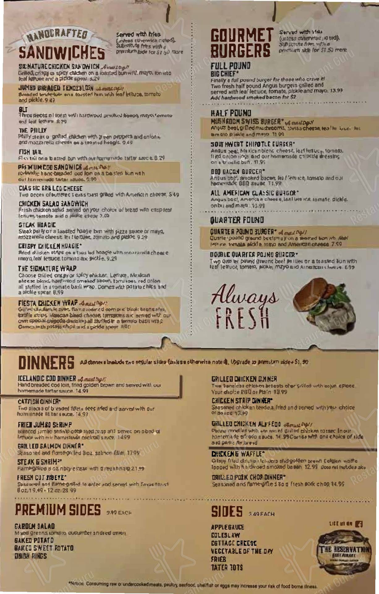 Menu at Osgood Grub Co steakhouse, Osgood
