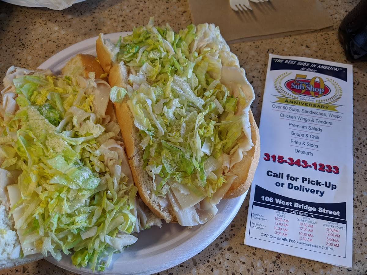 Menu at Oswego Sub Shop restaurant, Oswego