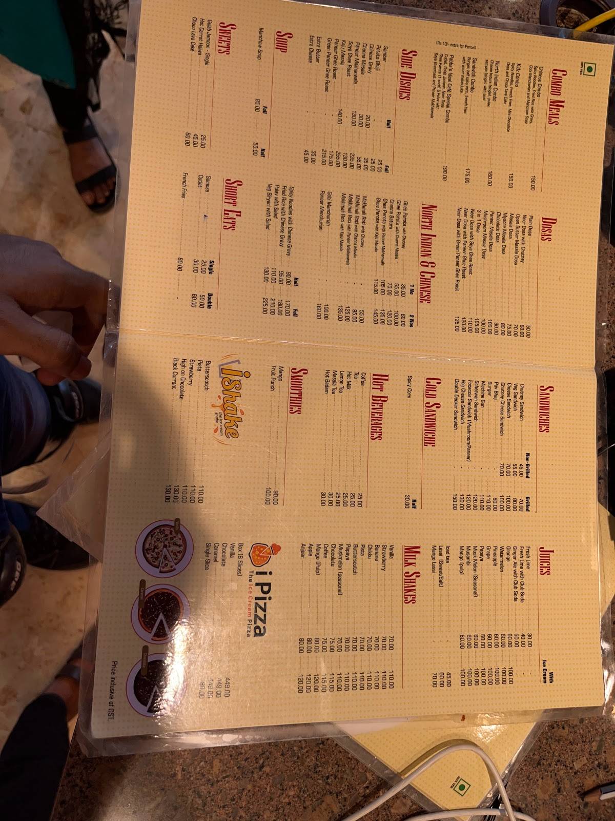Menu at Pabbas Ideal Cafe Bharat Mall, Mangaluru