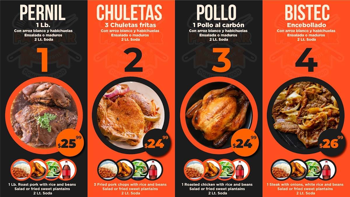 Menu at Paladar Restaurant Ecuatoriano, Passaic