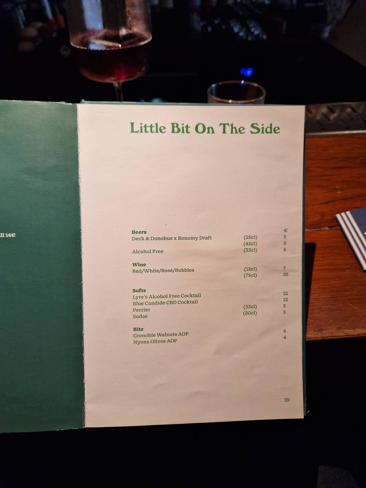 Menu at Little Red Door pub & bar, Paris