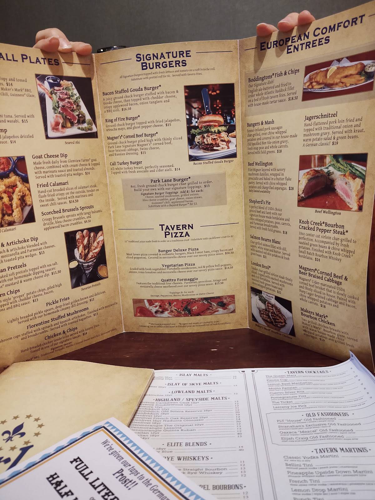 Menu at Park Lane Tavern of Hampton pub & bar, Hampton