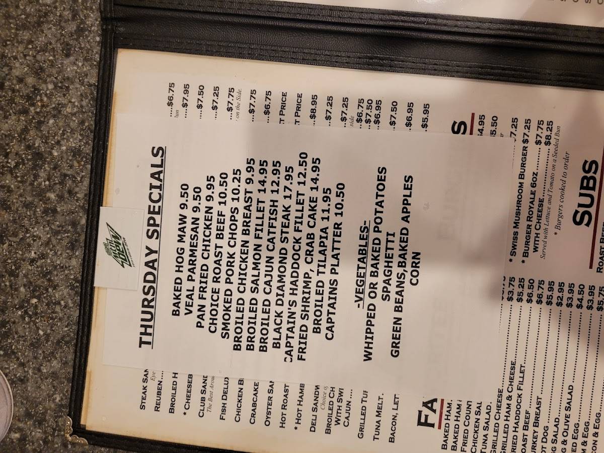 Menu at Parlor House restaurant, Waynesboro