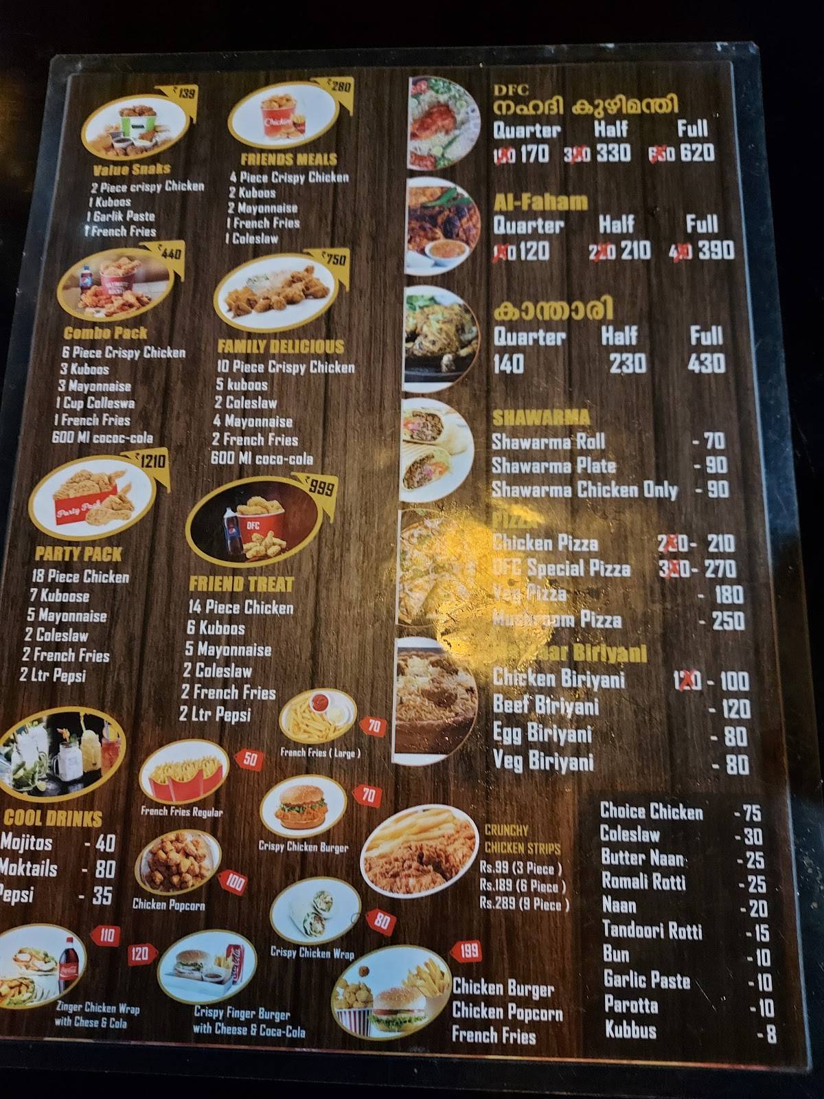 Menu at Nahdi Kuzhimandhi, Perintalmanna