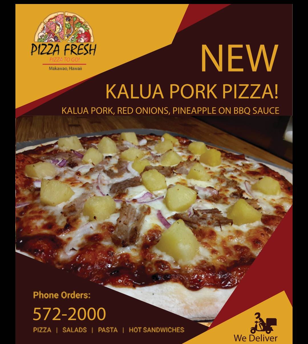 Menu at Pizza Fresh pizzeria, Makawao