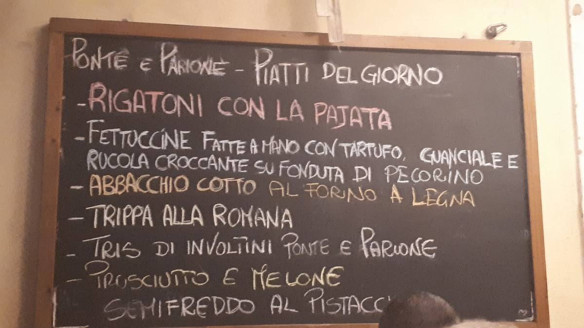 Menu at Ponte e Parione - Ristorante Piazza Navona, Rome