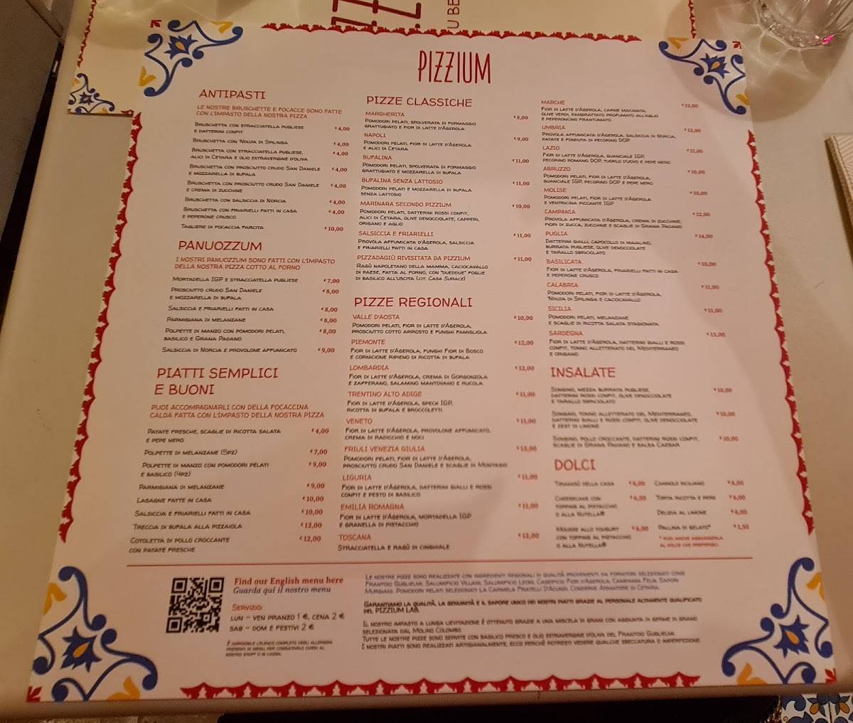 Menu at Pizzium - Genova Corso Sardegna restaurant, Genoa