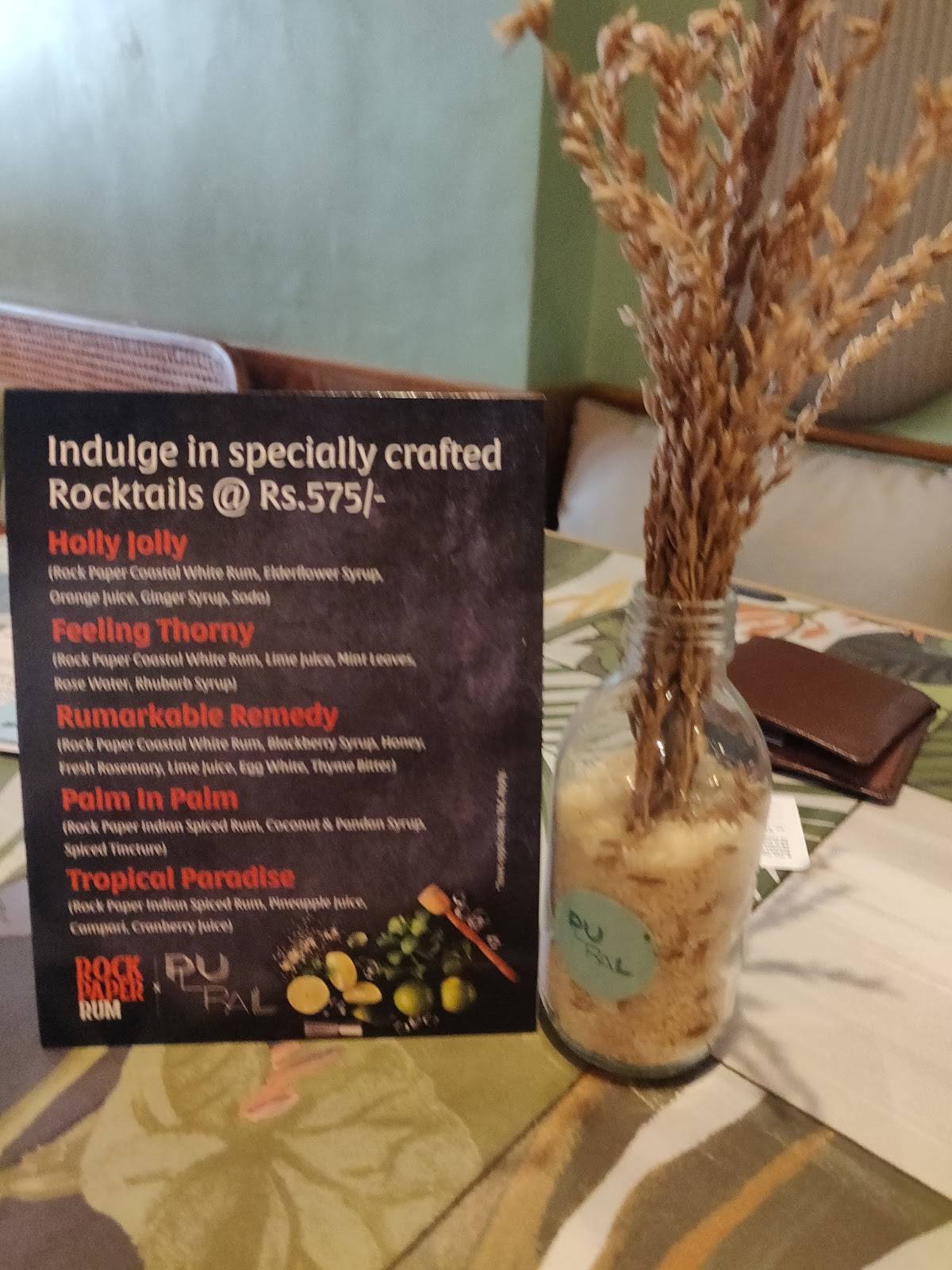 Menu at Plural Restaurant, Mumbai