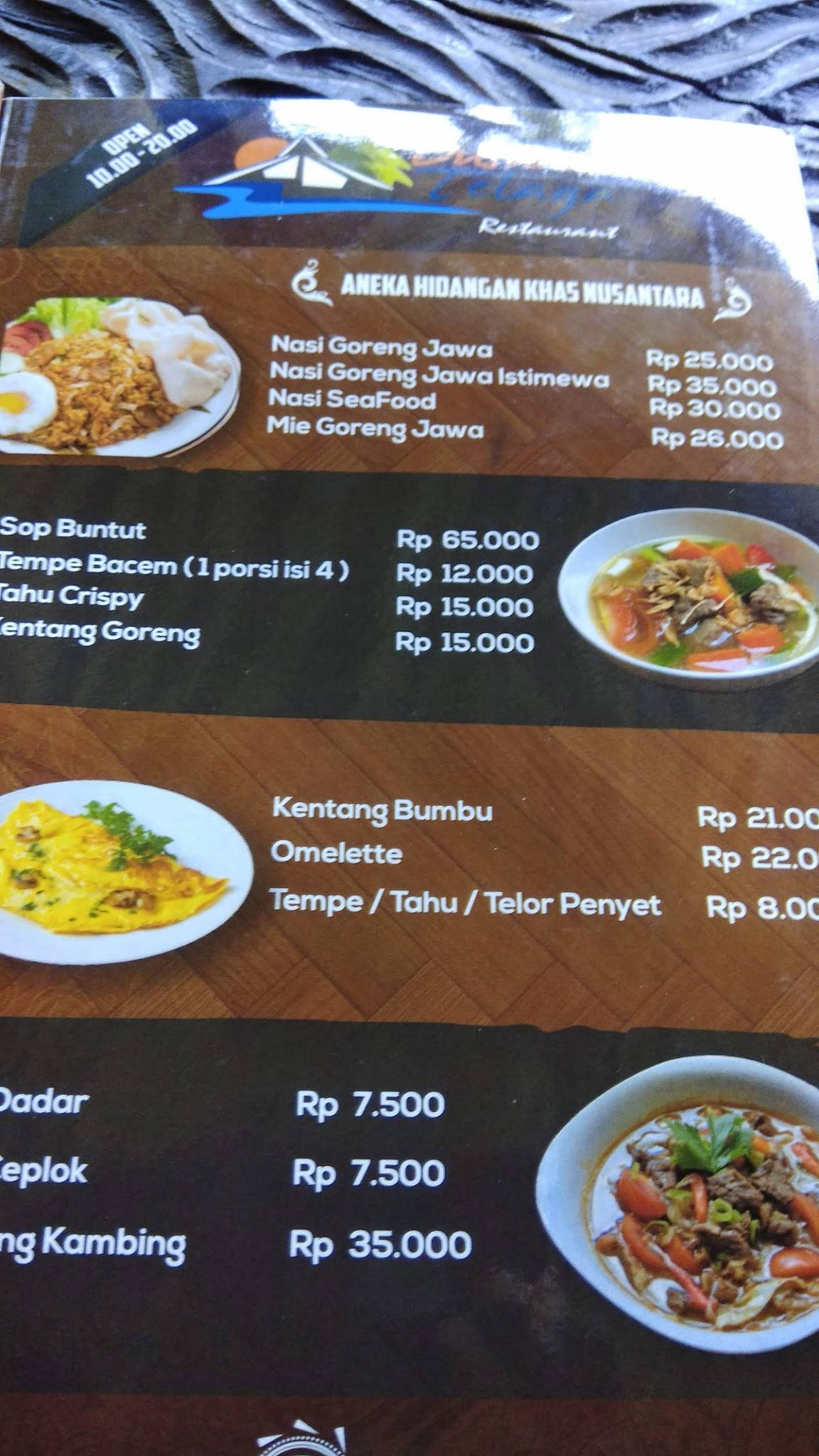 Menu at Pondok Desa Kampung Telaga restaurant, Kepuharjo, 3JW5+GXV