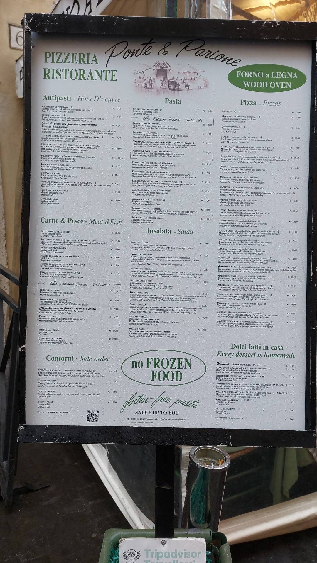 Menu at Ponte e Parione - Ristorante Piazza Navona, Rome