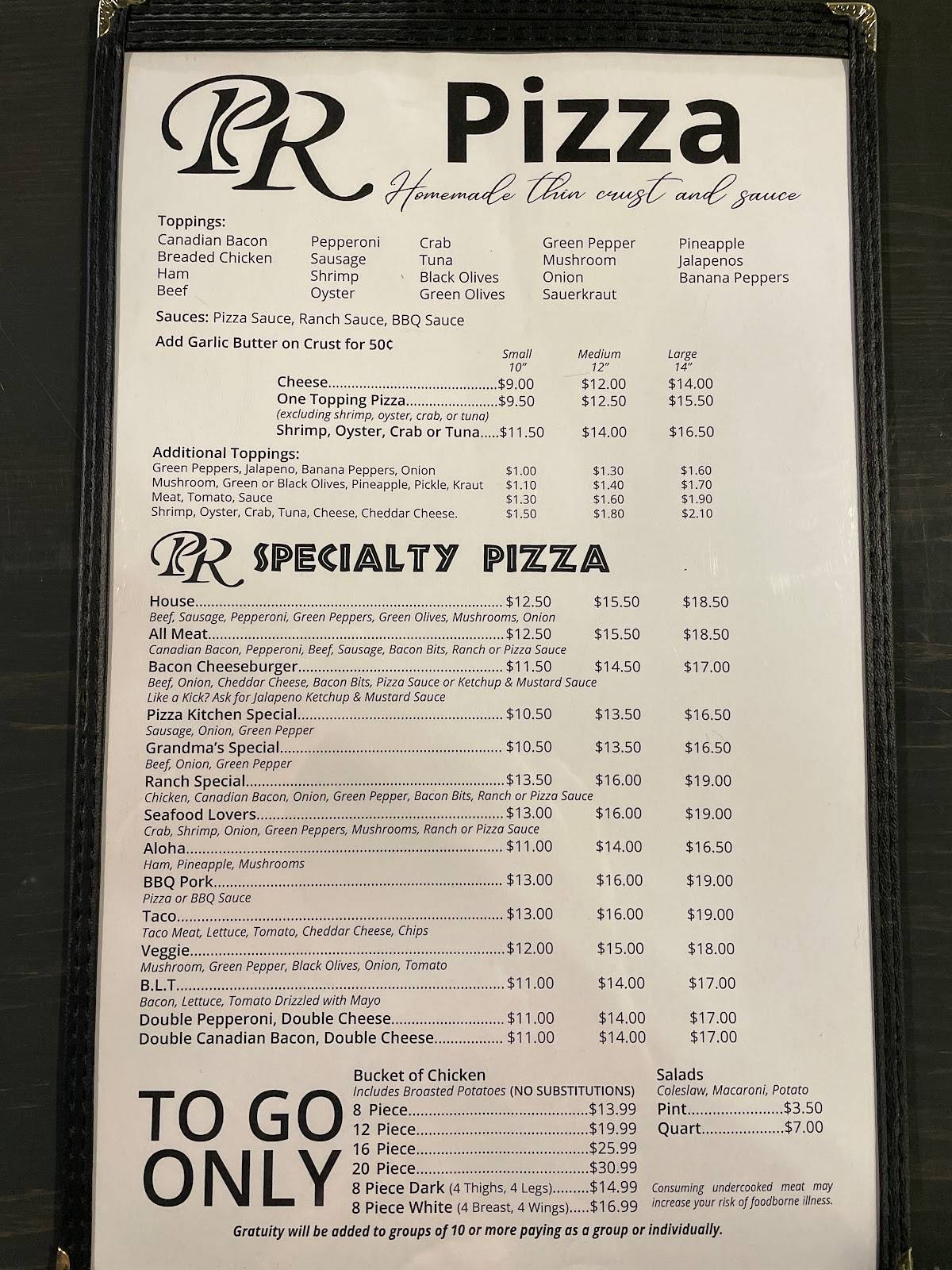Menu at Poor Richard's Restaurant, New Hampton