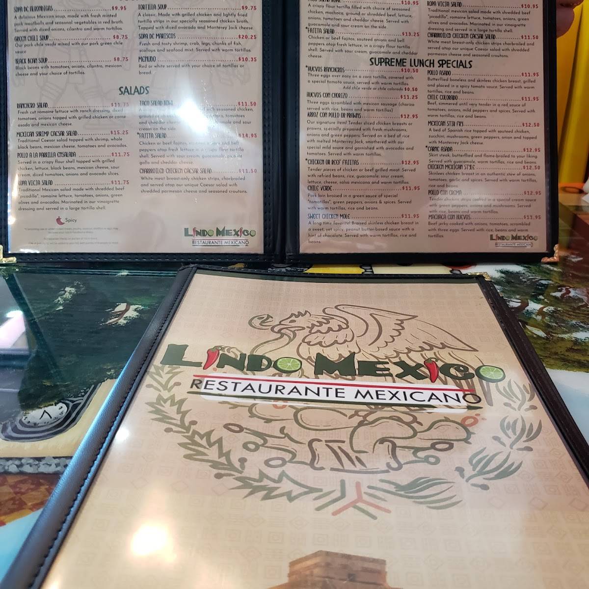 Menu at Lindo Mexico restaurant, Prescott, Gail Gardner Way #101