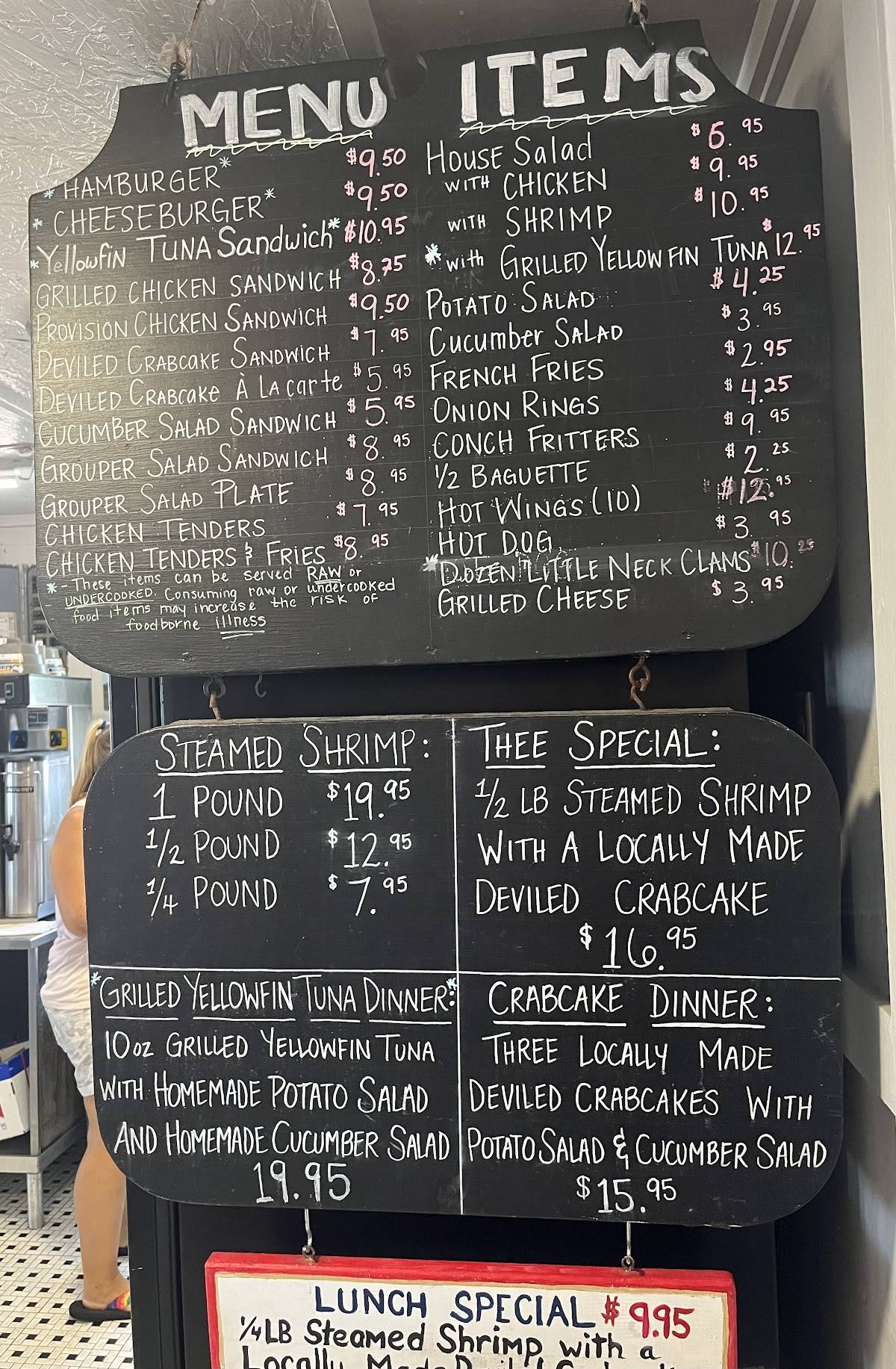 Menu at Provision Company restaurant, Southport