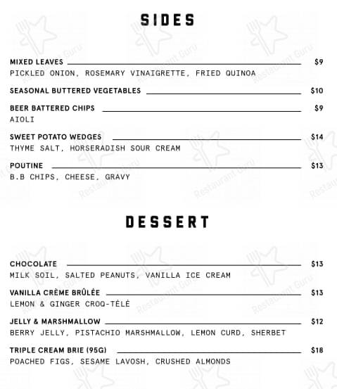 Menu at Bridge Hotel Werribee restaurant, Werribee