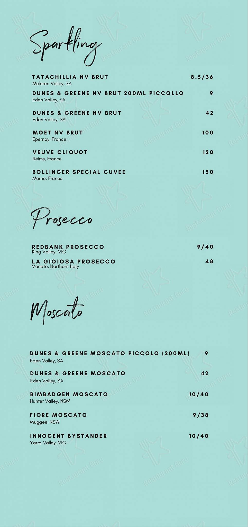 Menu at Caves Beachside pub & bar, Caves Beach