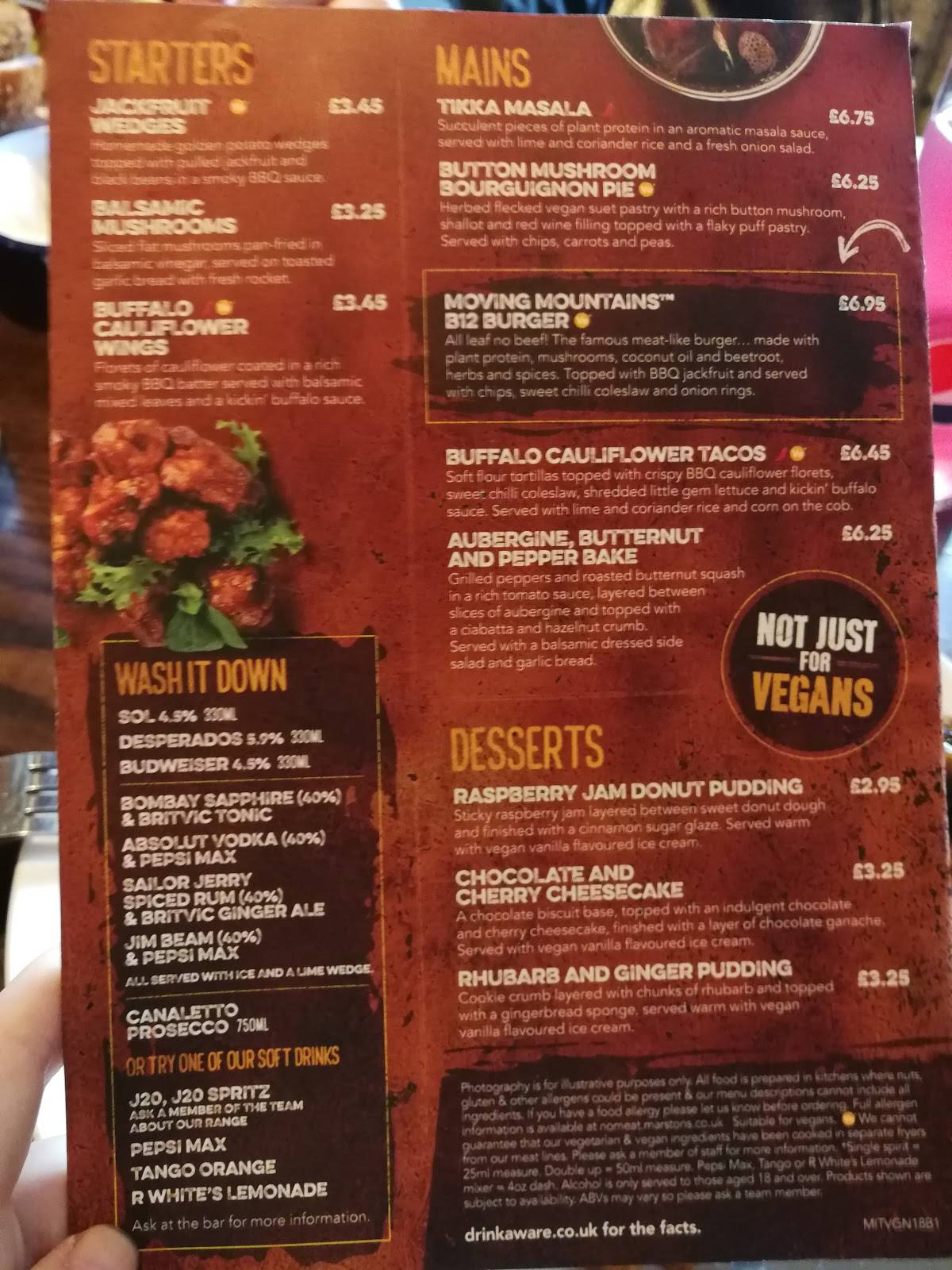 Menu at Cherry Orchard pub & bar, Barry