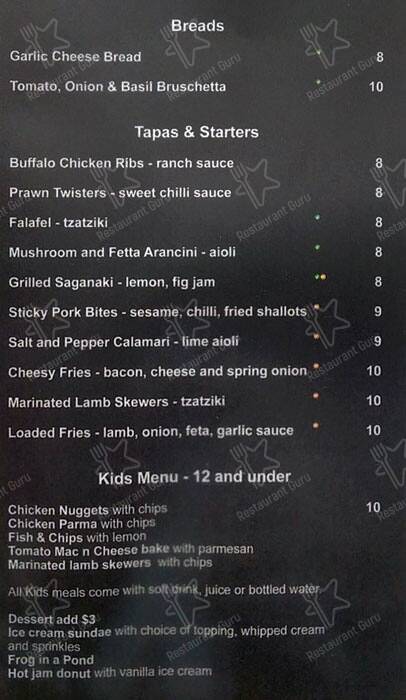 Menu at Commercial Hotel pub & bar, Werribee