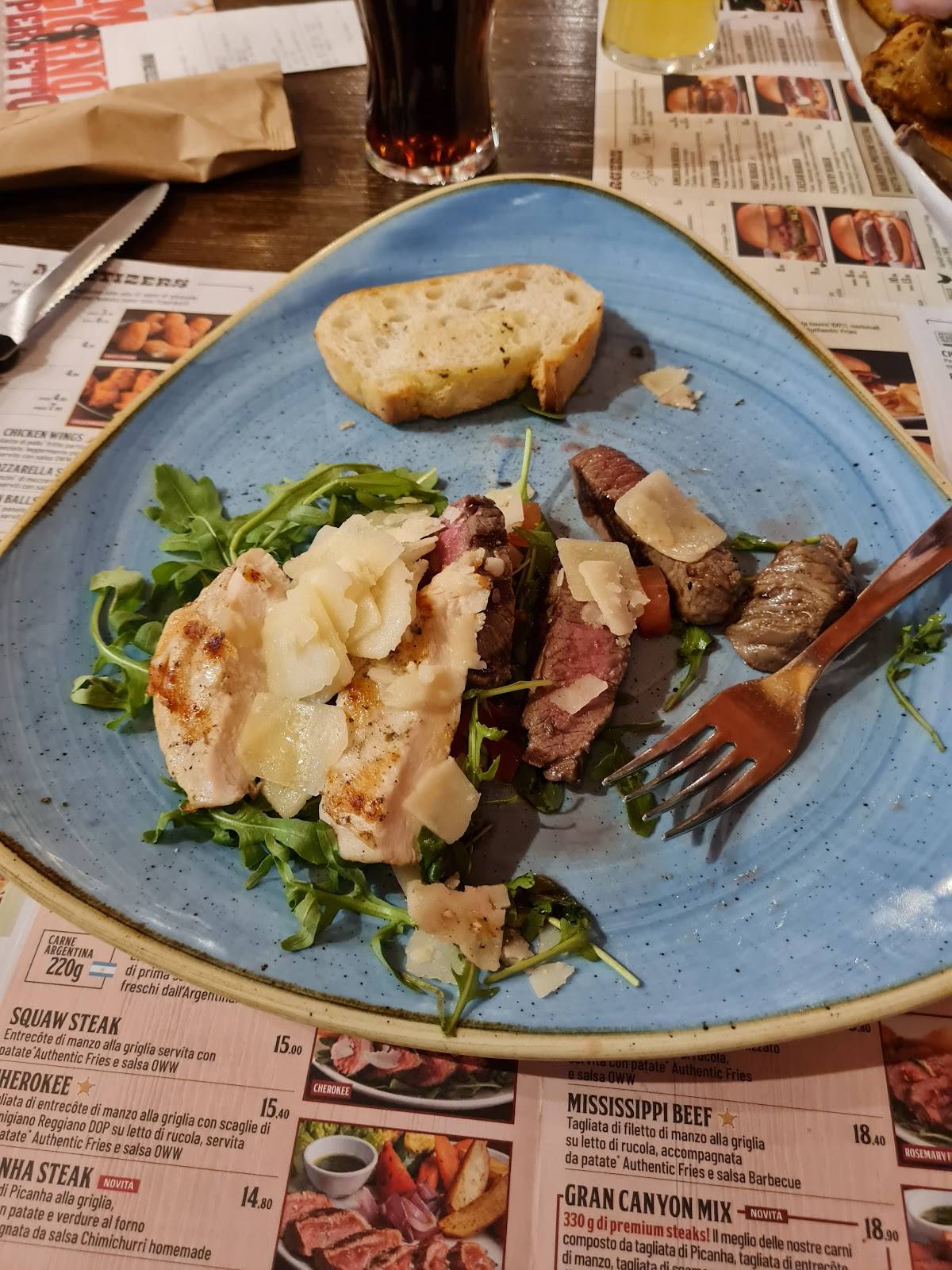 Menu au Old Wild West pub et bar, Rimini