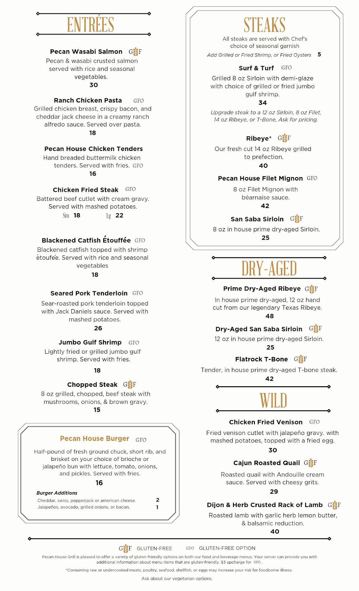 Menu at Pecan House Grill pub & bar, San Saba